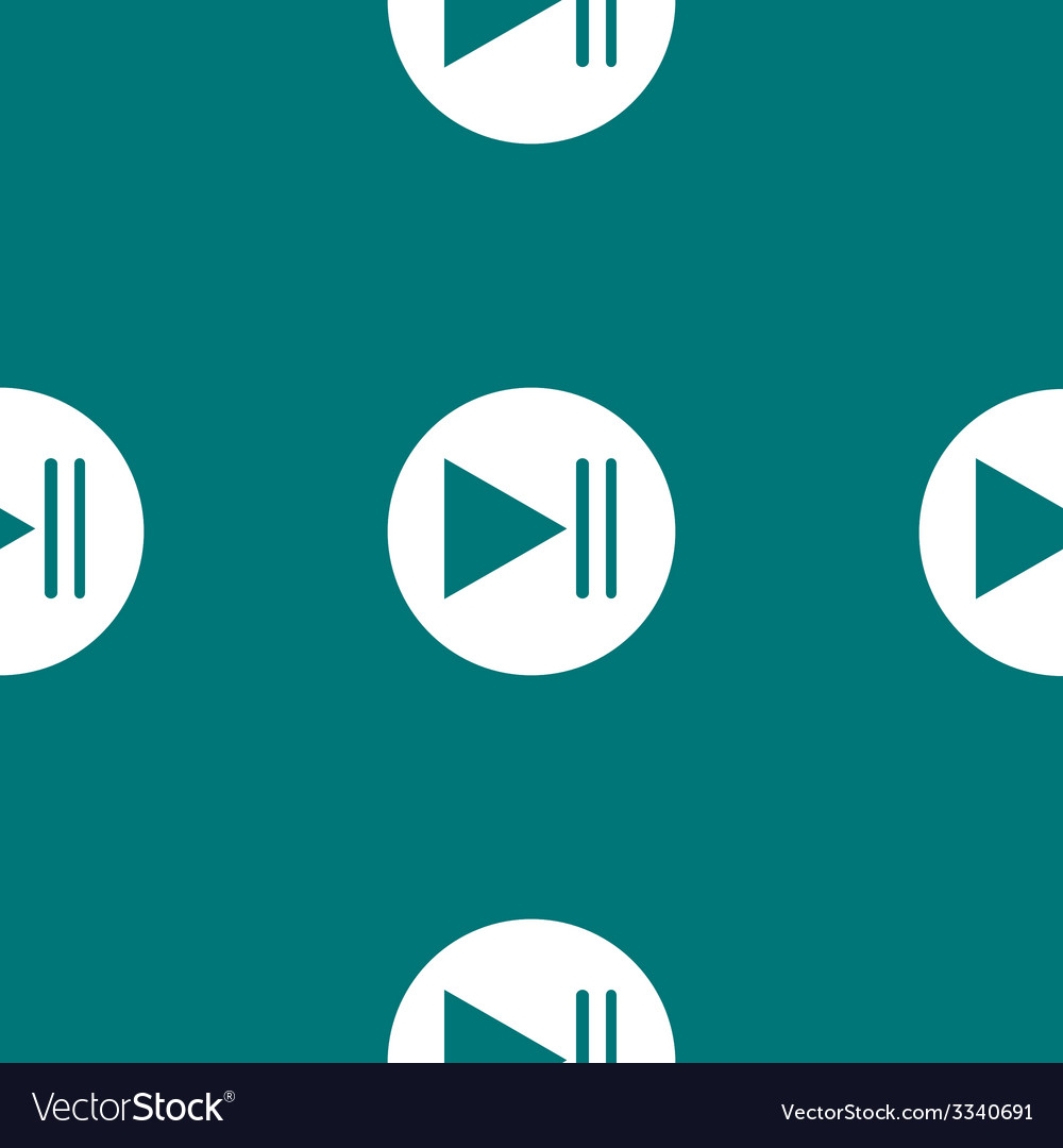 Play button web icon flat design seamless pattern Vector Image