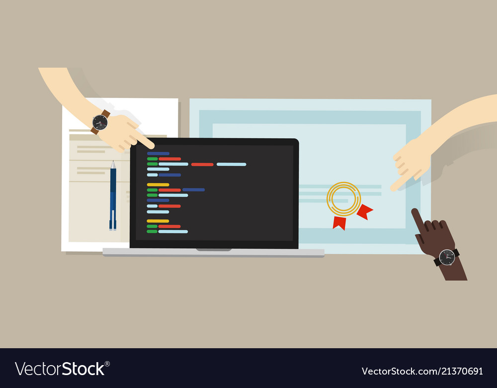 Programming skill certificate certification with Vector Image