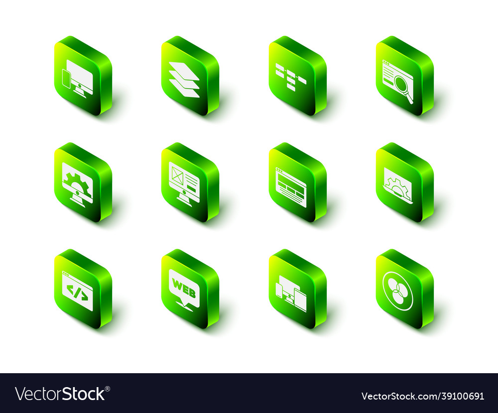 Set layers site map ui or ux design web Royalty Free Vector