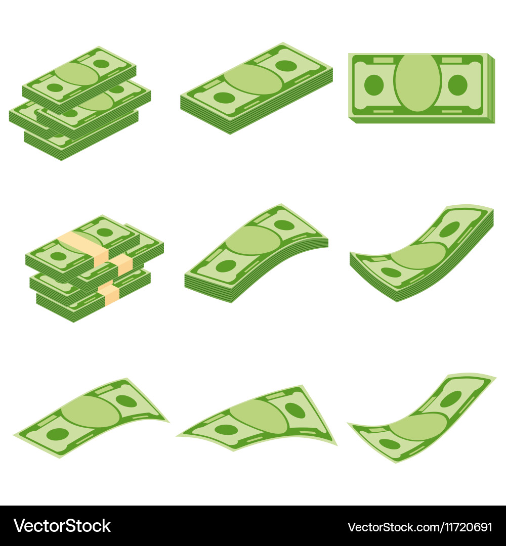 Set of money Royalty Free Vector Image - VectorStock