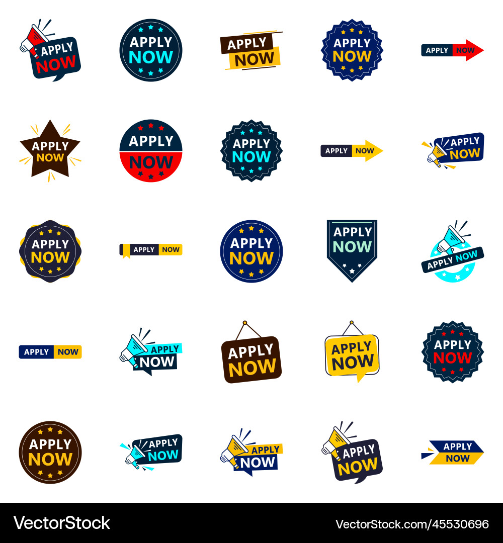 25 eye-catching apply now banners to help you Vector Image