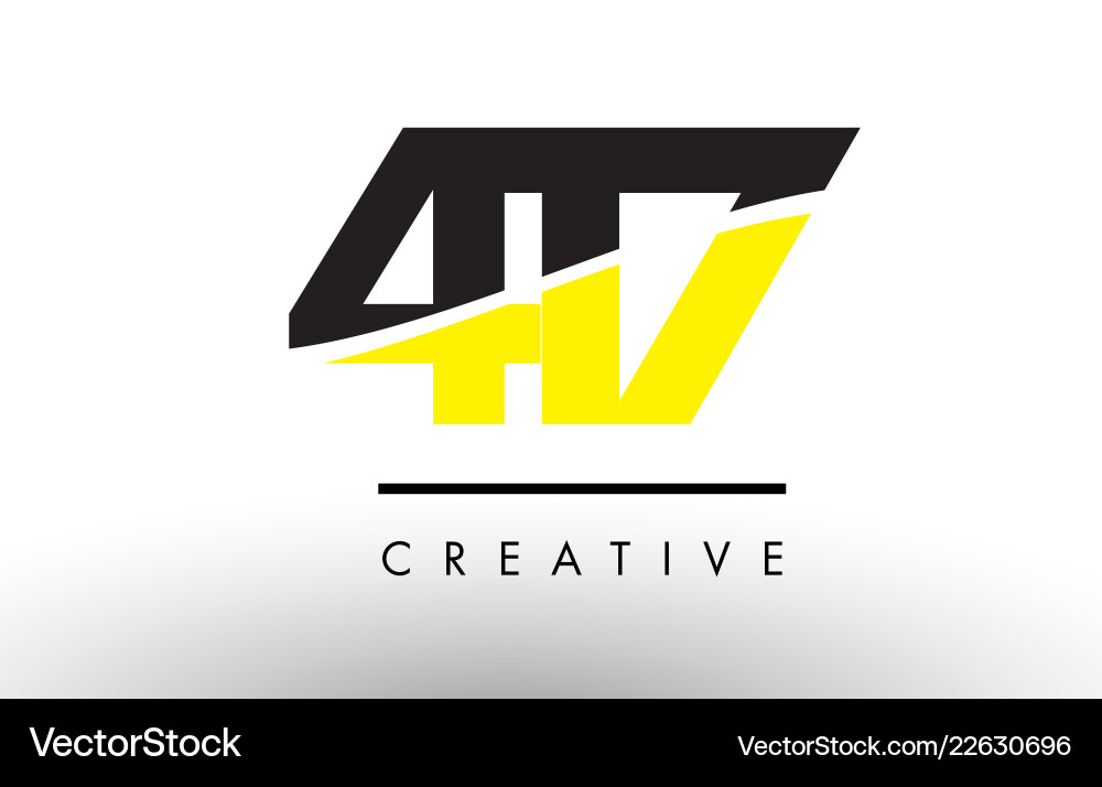 417 black and yellow number logo design Royalty Free Vector