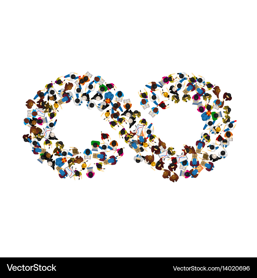 A group people in a shape infinity symbol on Vector Image