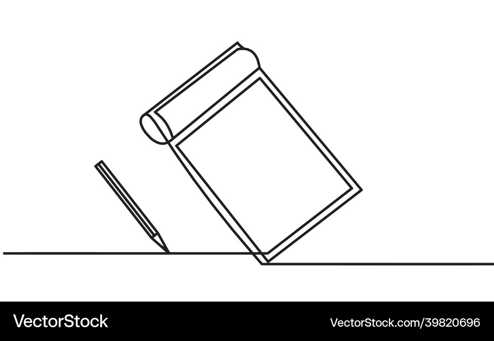 Abstract paper with pencil as line drawing Vector Image