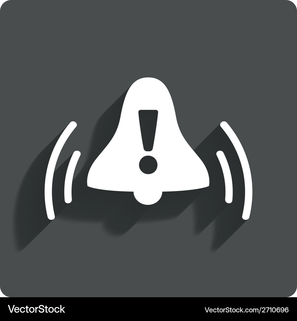 Alarm bell with exclamation mark icon wake up Vector Image