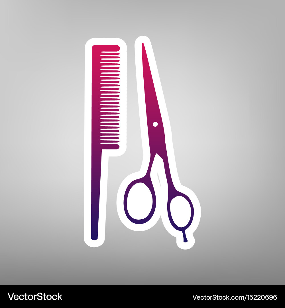 Barber shop sign purple gradient icon Royalty Free Vector