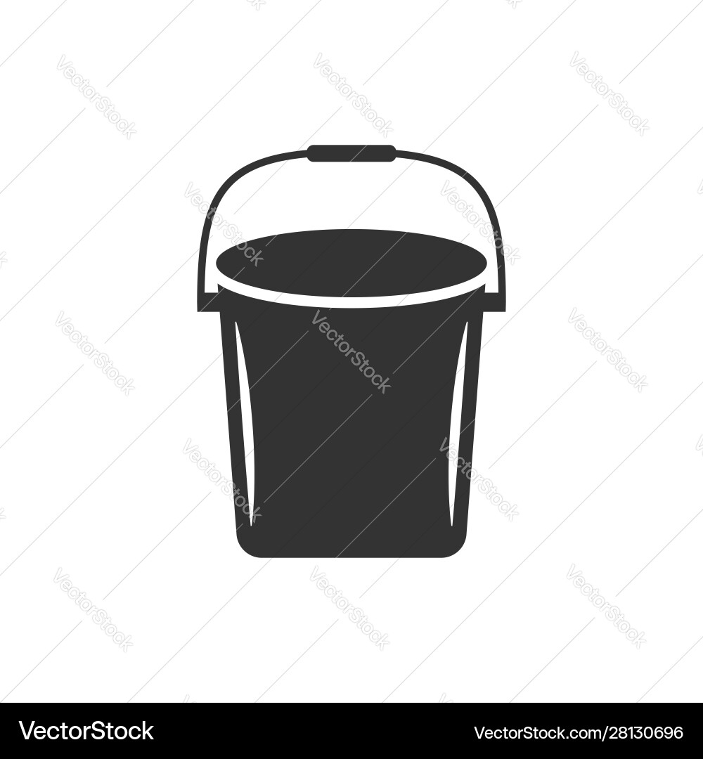 Bucket icon in flat style garbage pot on white Vector Image