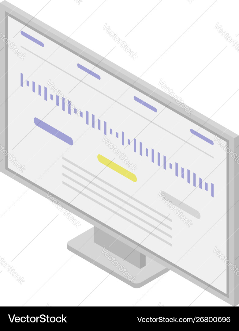 Computer lcd monitor icon isometric style Vector Image