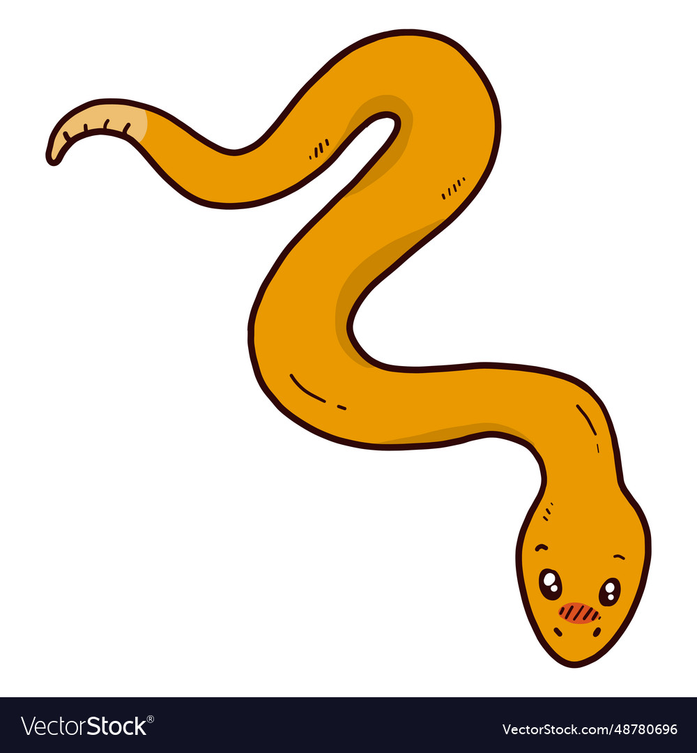 Cute snake twisting flat Royalty Free Vector Image