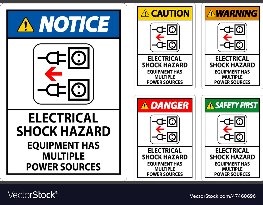 Danger sign electrical shock hazard equipment has Vector Image Danger sign electrical shock hazard equipment has Vector Image