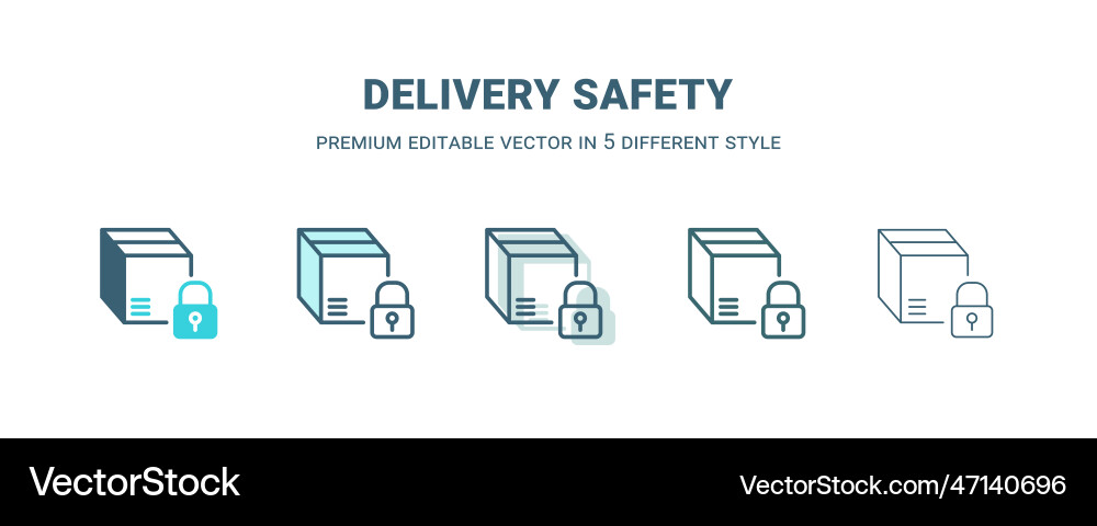 Delivery safety icon in 5 different style outline Vector Image
