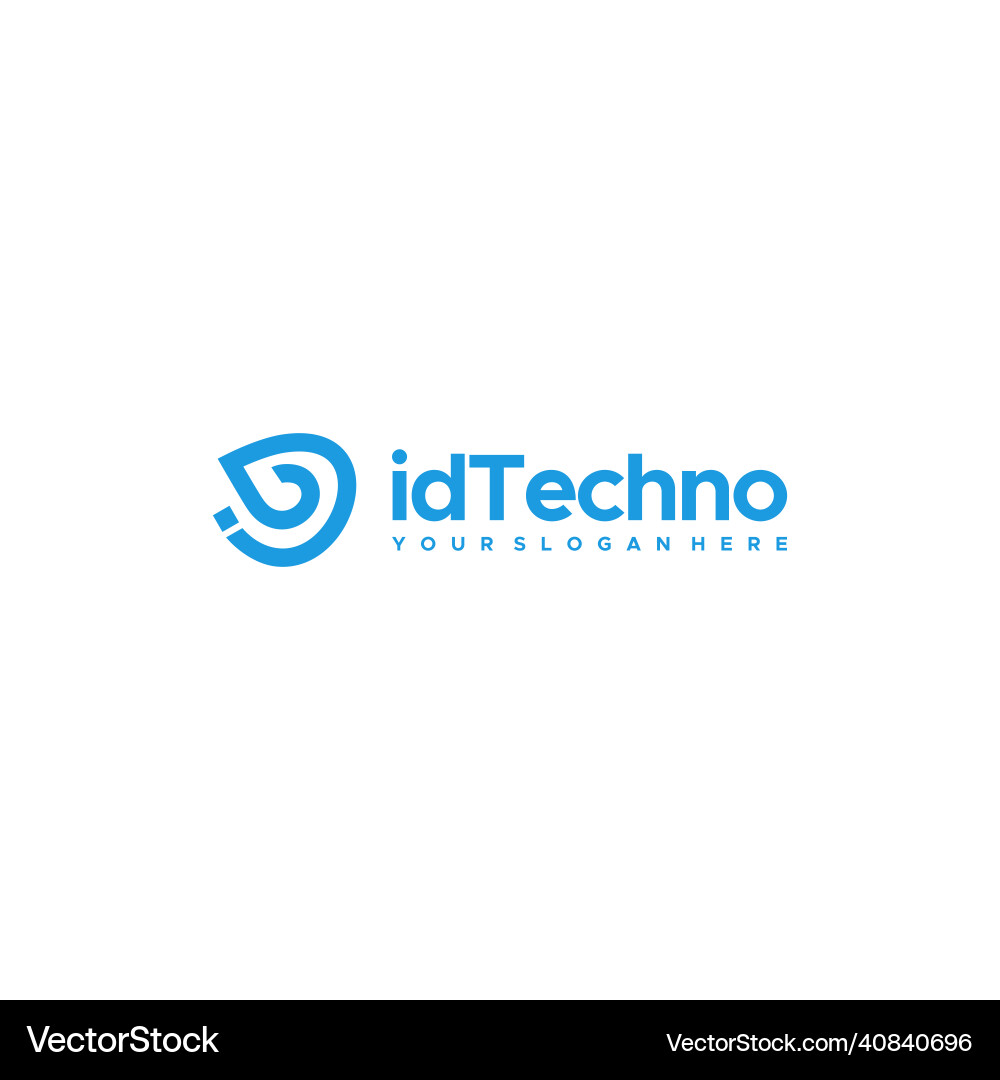 Flat letter mark initial id techno logo design Vector Image