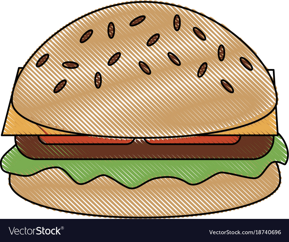 Hamburger fast food Royalty Free Vector Image - VectorStock