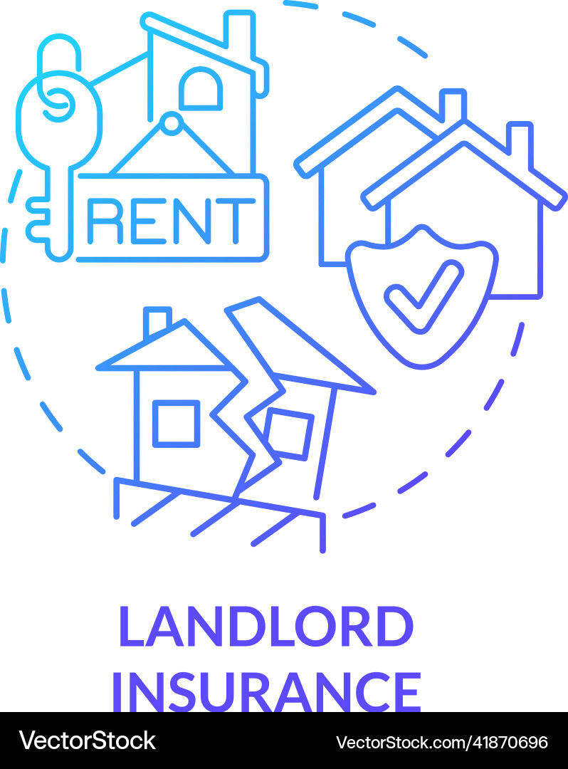 Landlord insurance blue gradient concept icon Vector Image