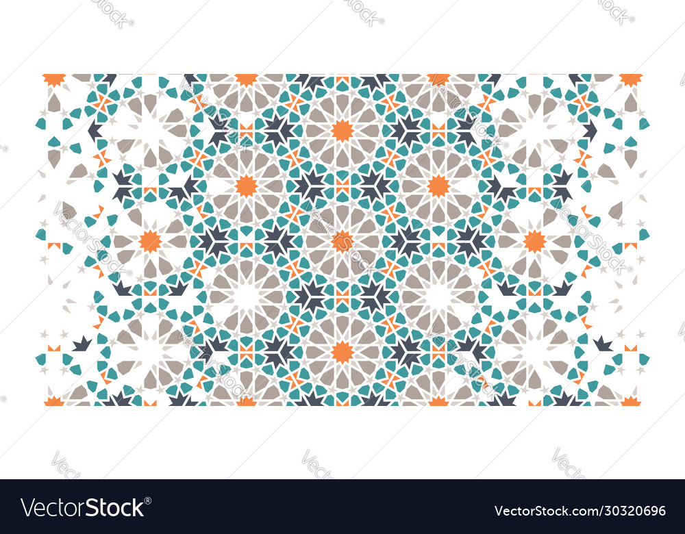 Moroccan tile repeating patternborder Royalty Free Vector