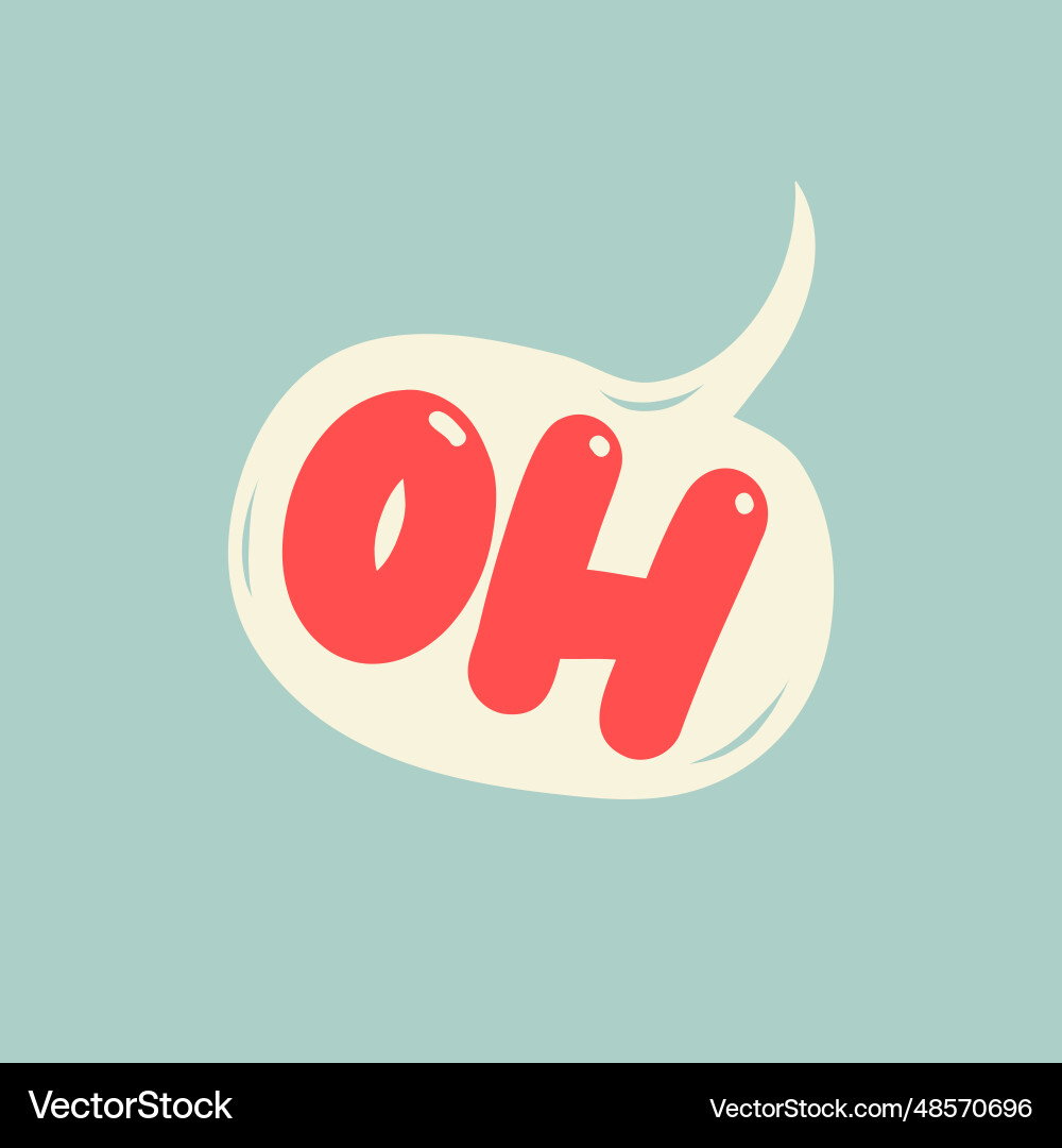 Oh word in speech bubble hand drawn quote doodle Vector Image
