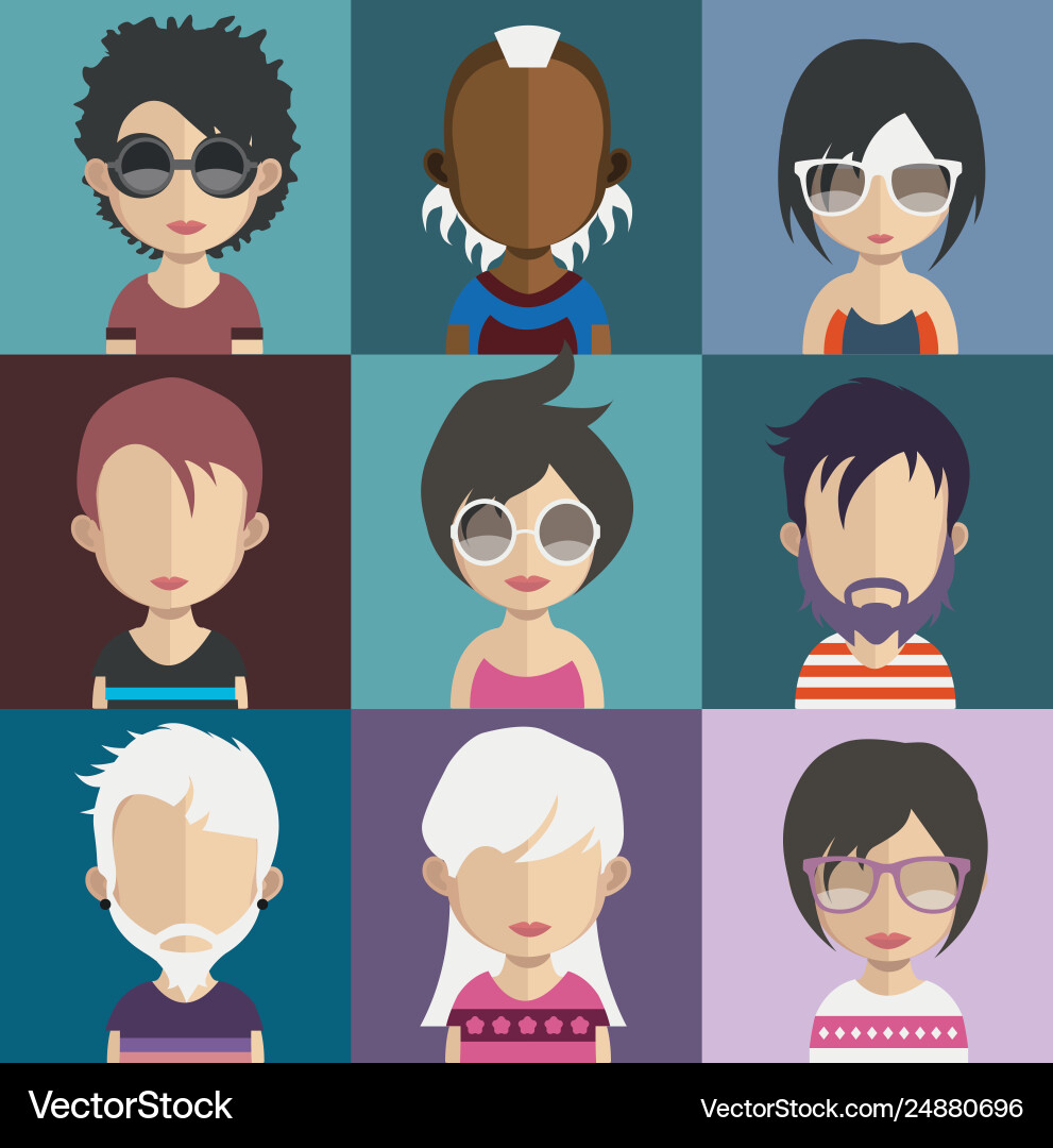 People avatars with colorful backgrounds Vector Image
