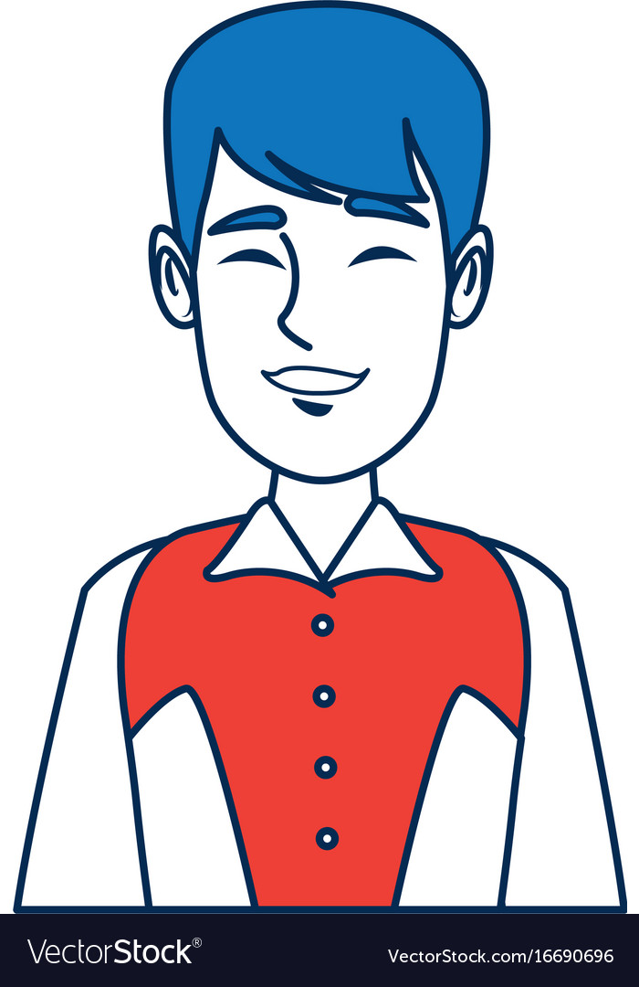 Portrait man smiling character person Royalty Free Vector