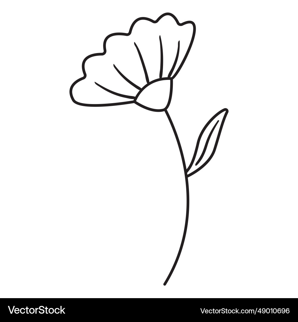 Spring flower leaf stroke Royalty Free Vector Image