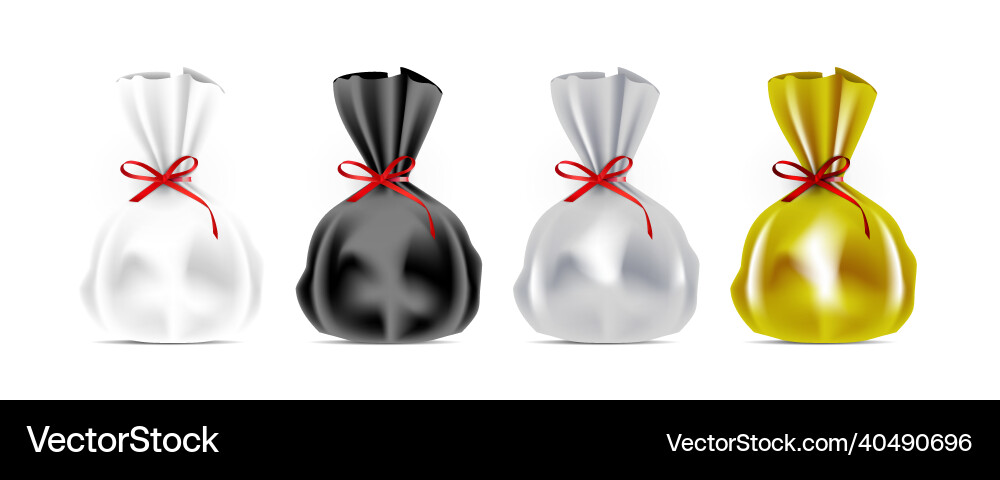 White black silver and golden candy packs Vector Image