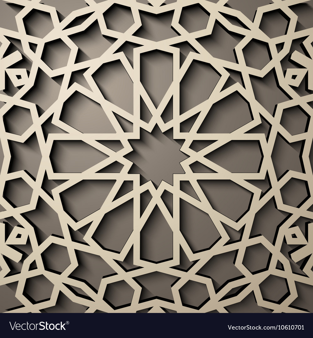 Background with 3d seamless pattern in islamic Vector Image