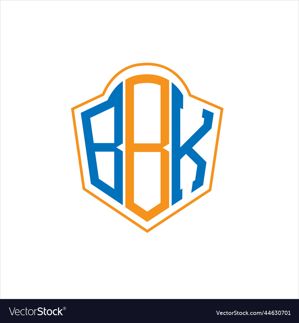Bbk abstract monogram shield logo design on white Vector Image