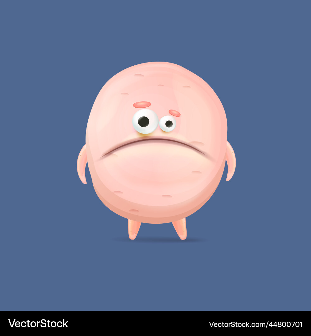 Cartoon funny pink alien monster isolated Vector Image
