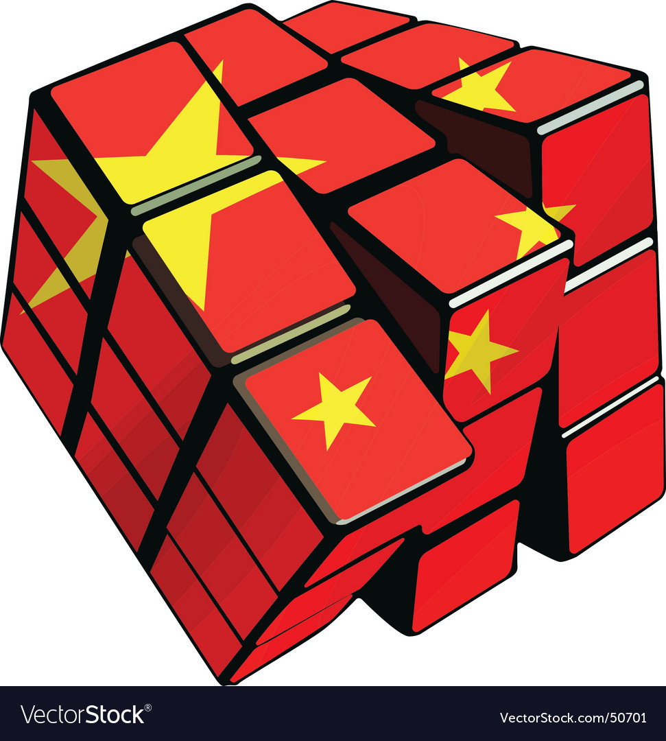 Chinese cube Royalty Free Vector Image - VectorStock