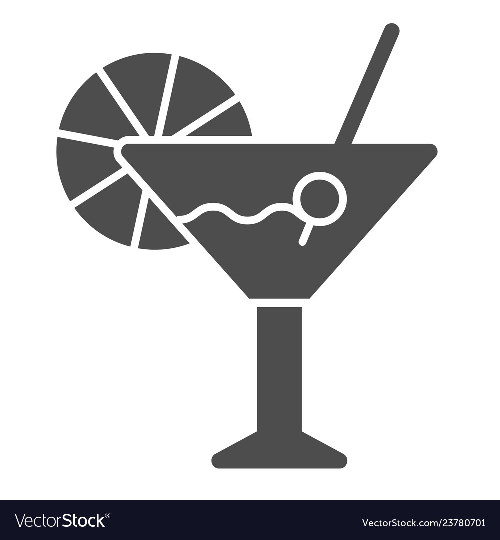 Cocktail solid icon bar Royalty Free Vector Image