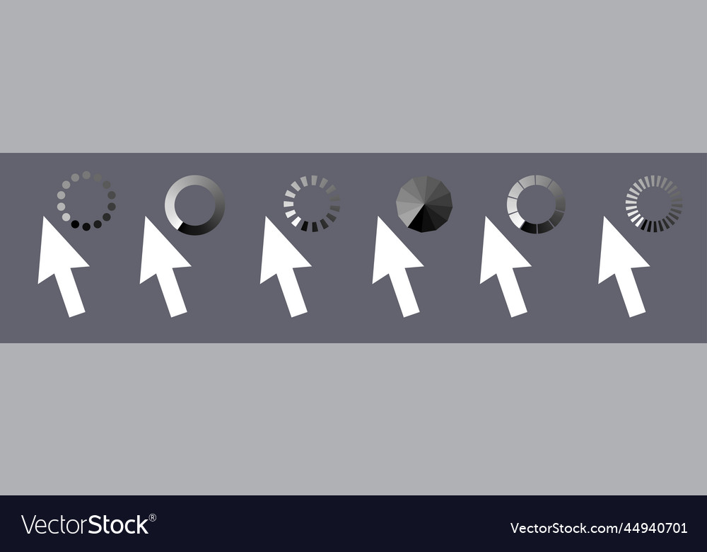 Collection of mouse click cursors Royalty Free Vector Image