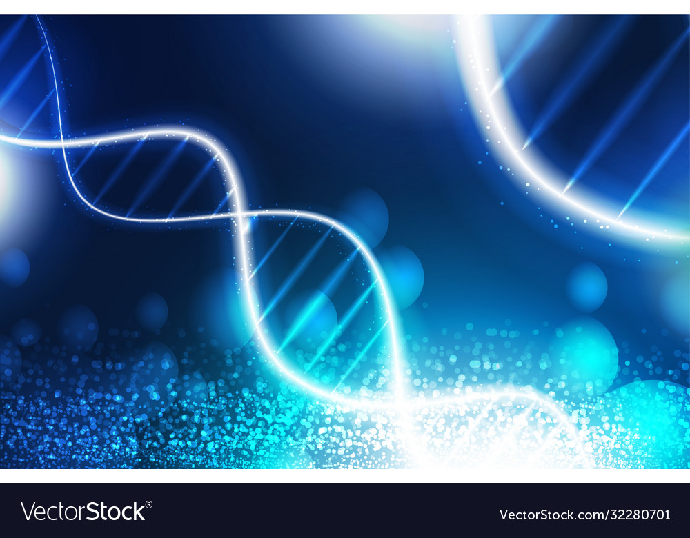 Dna digital sequence code structure with glow Vector Image