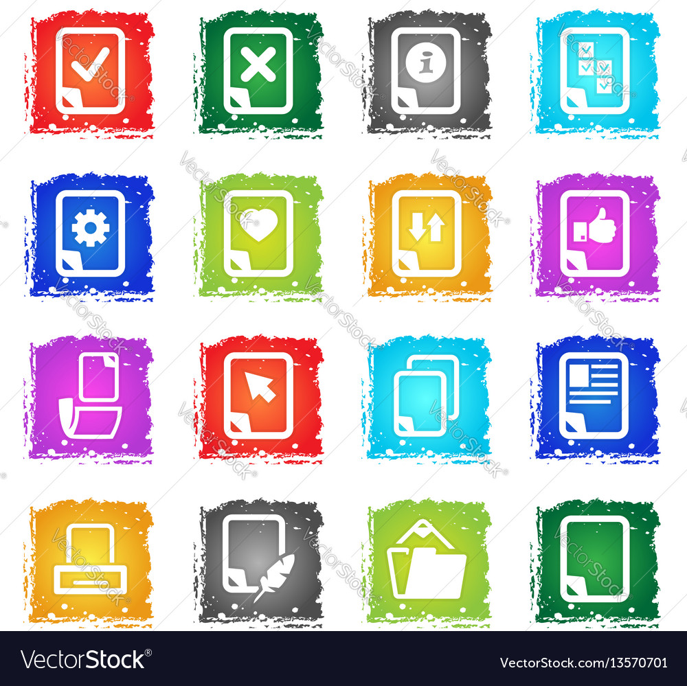 Documents icon set Royalty Free Vector Image - VectorStock