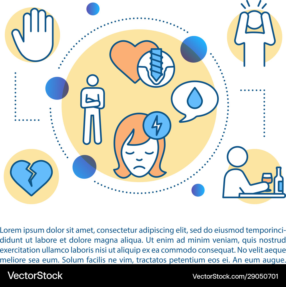 Hard feelings concept linear Royalty Free Vector Image