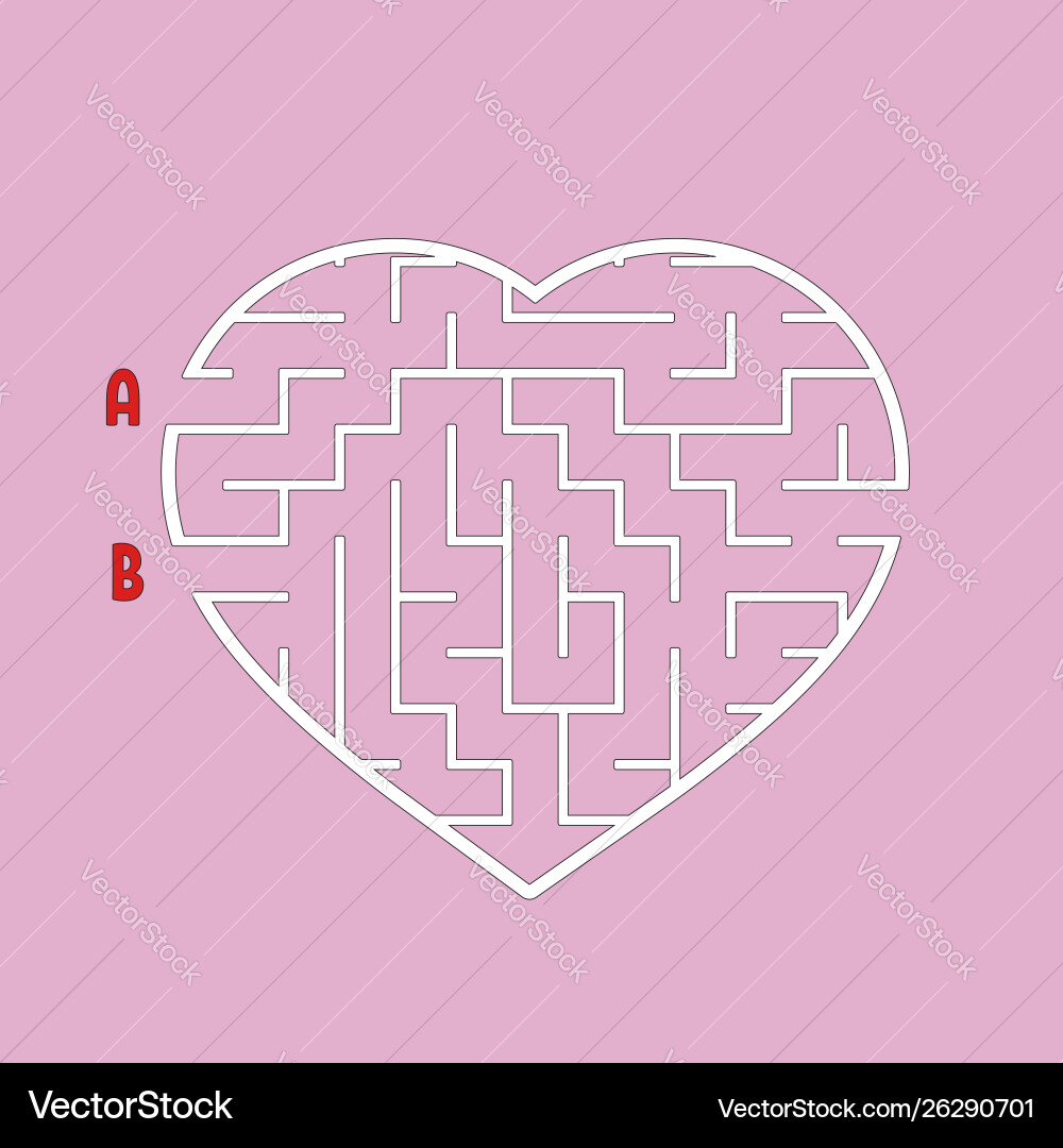 Labyrinth in shape a heart game for kids Vector Image