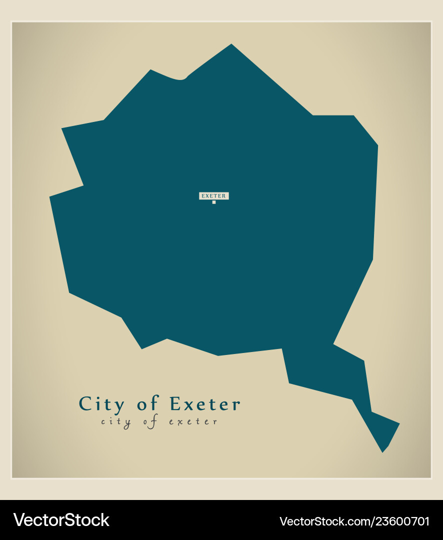 Modern map - city of exeter district uk Royalty Free Vector