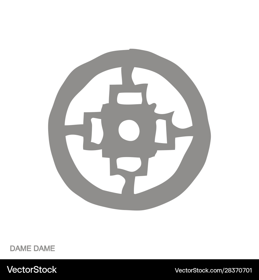 Monochrome icon with adinkra symbol dame Vector Image