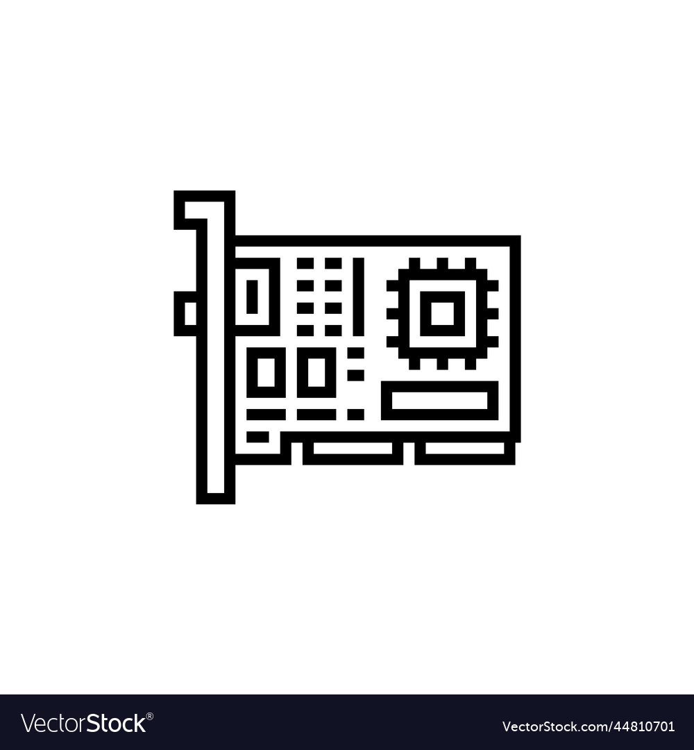 Network card icon computer component icon outline Vector Image