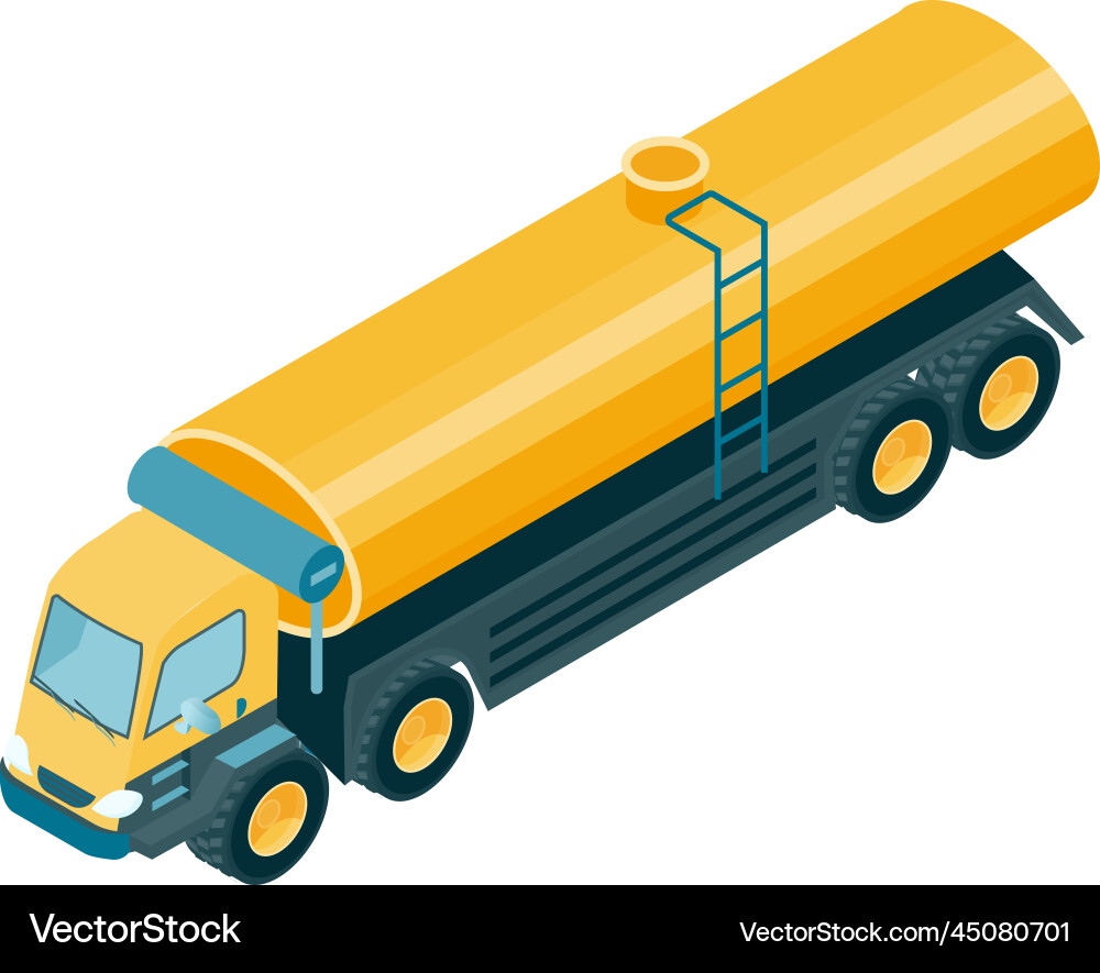 Oil truck isometric composition Royalty Free Vector Image