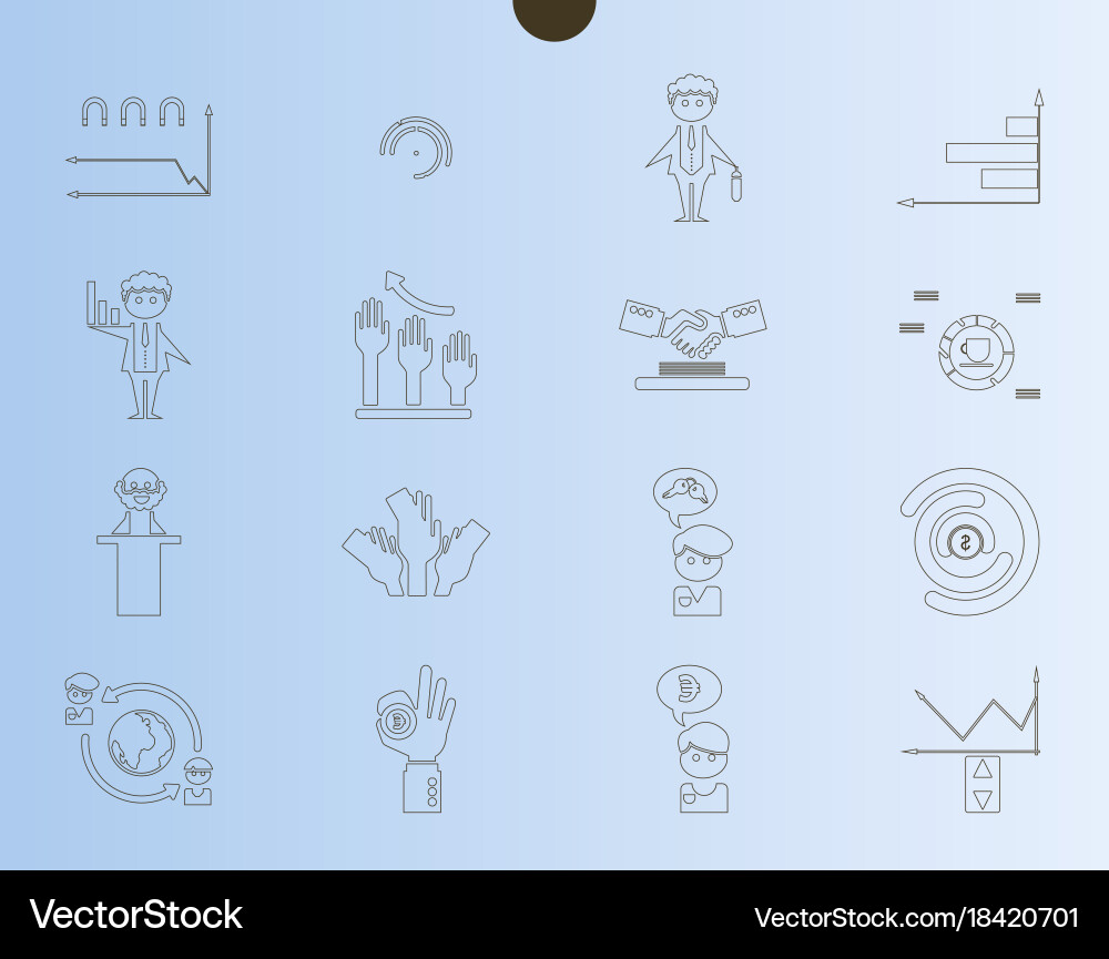 Outline web icon set - money finance payments Vector Image