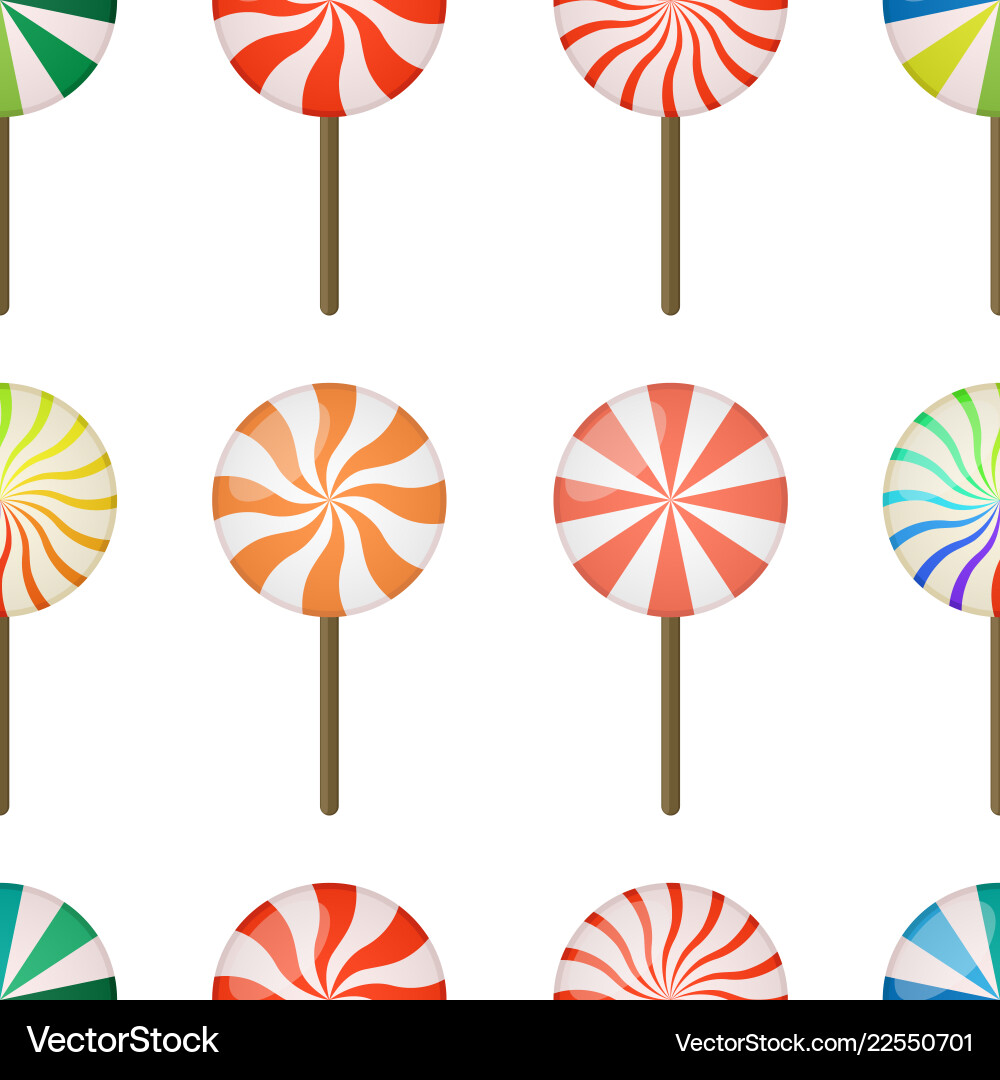 Seamless pattern of lollipops - christmas Vector Image