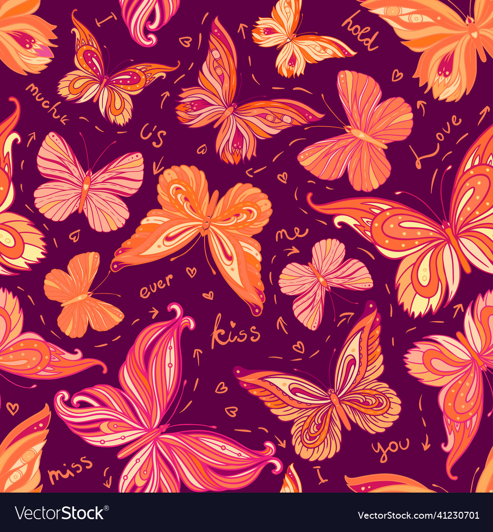 Seamless patterned butterfly background Royalty Free Vector