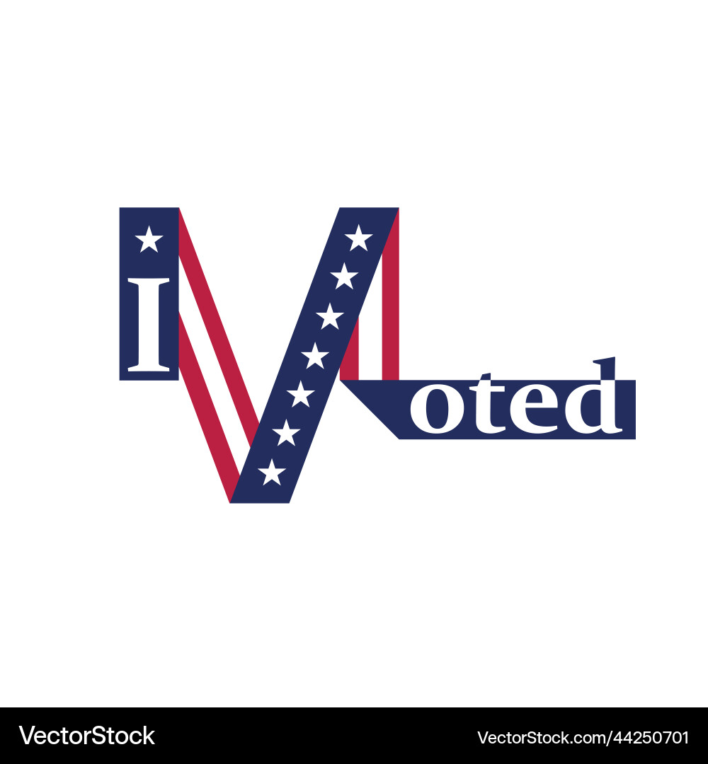 Text design concept i voted voting in america Vector Image