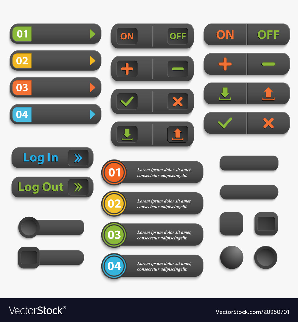 Web buttons realistic Royalty Free Vector Image