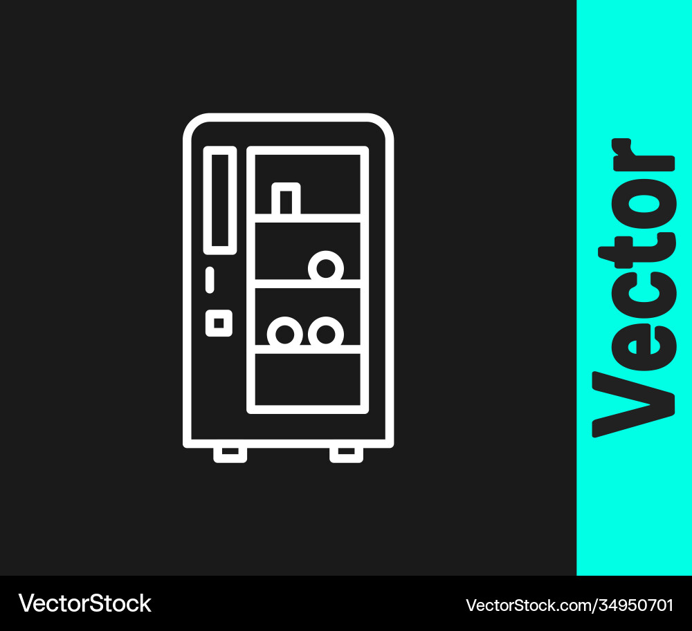 White line vending machine food and beverage Vector Image