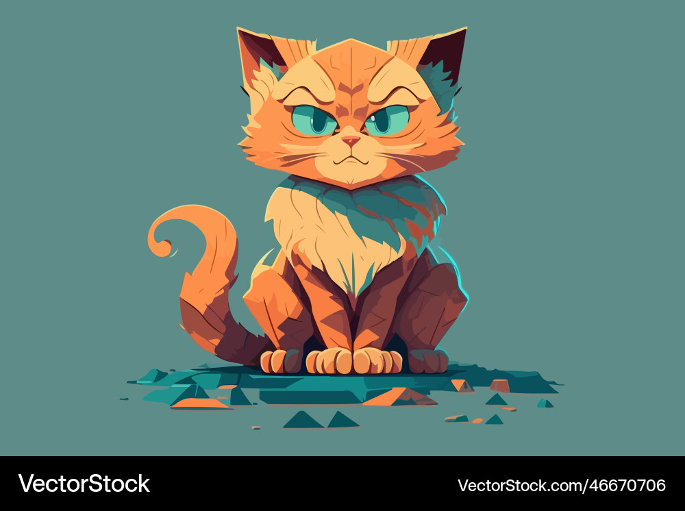 Cat full body character cartoon Royalty Free Vector Image