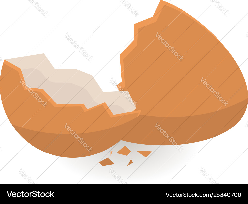 Chicken eggshell icon isometric style Royalty Free Vector