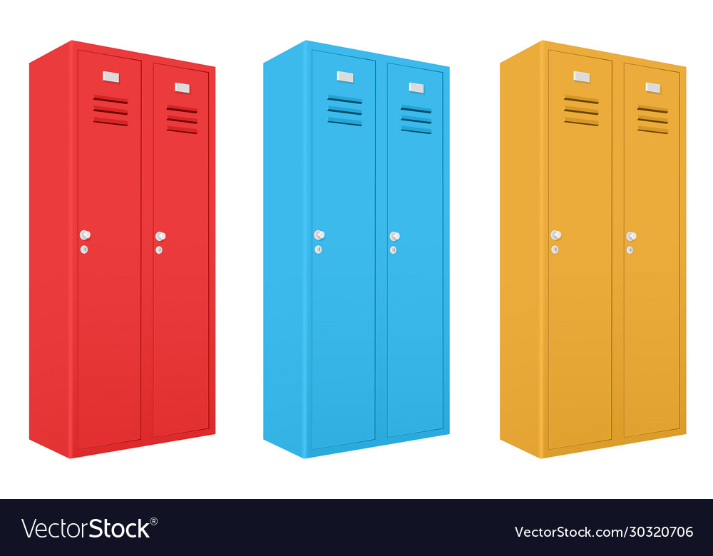 Colored section lockers Royalty Free Vector Image