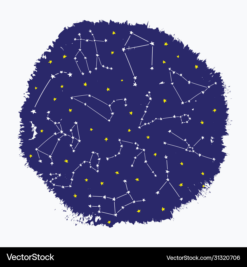 Cosmos constellation stars horoscope decoration Vector Image