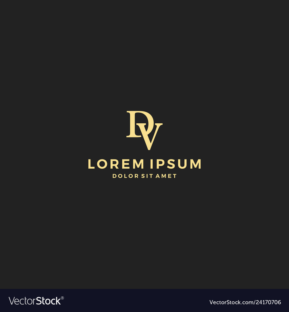 Cv initial monogram logo template icon Royalty Free Vector