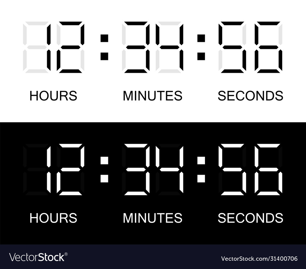 Electronic clock digital Royalty Free Vector Image